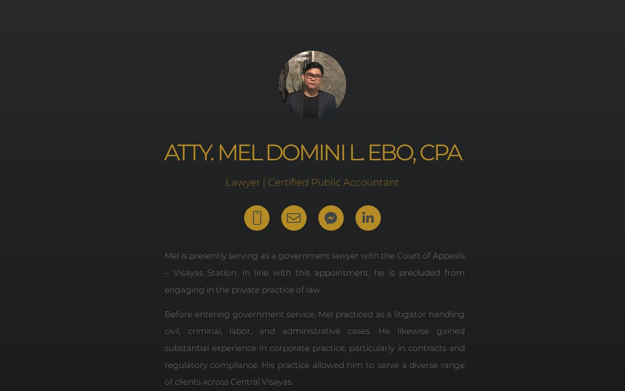 Atty. Mel Domini Ebo, CPA
